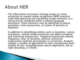 Understanding Named-Entity Recognition (NER) | PPTX