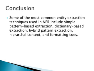 Understanding Named-Entity Recognition (NER) | PPTX