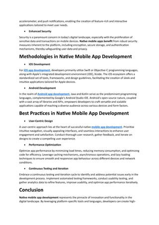Understanding Native Mobile App Development | PDF