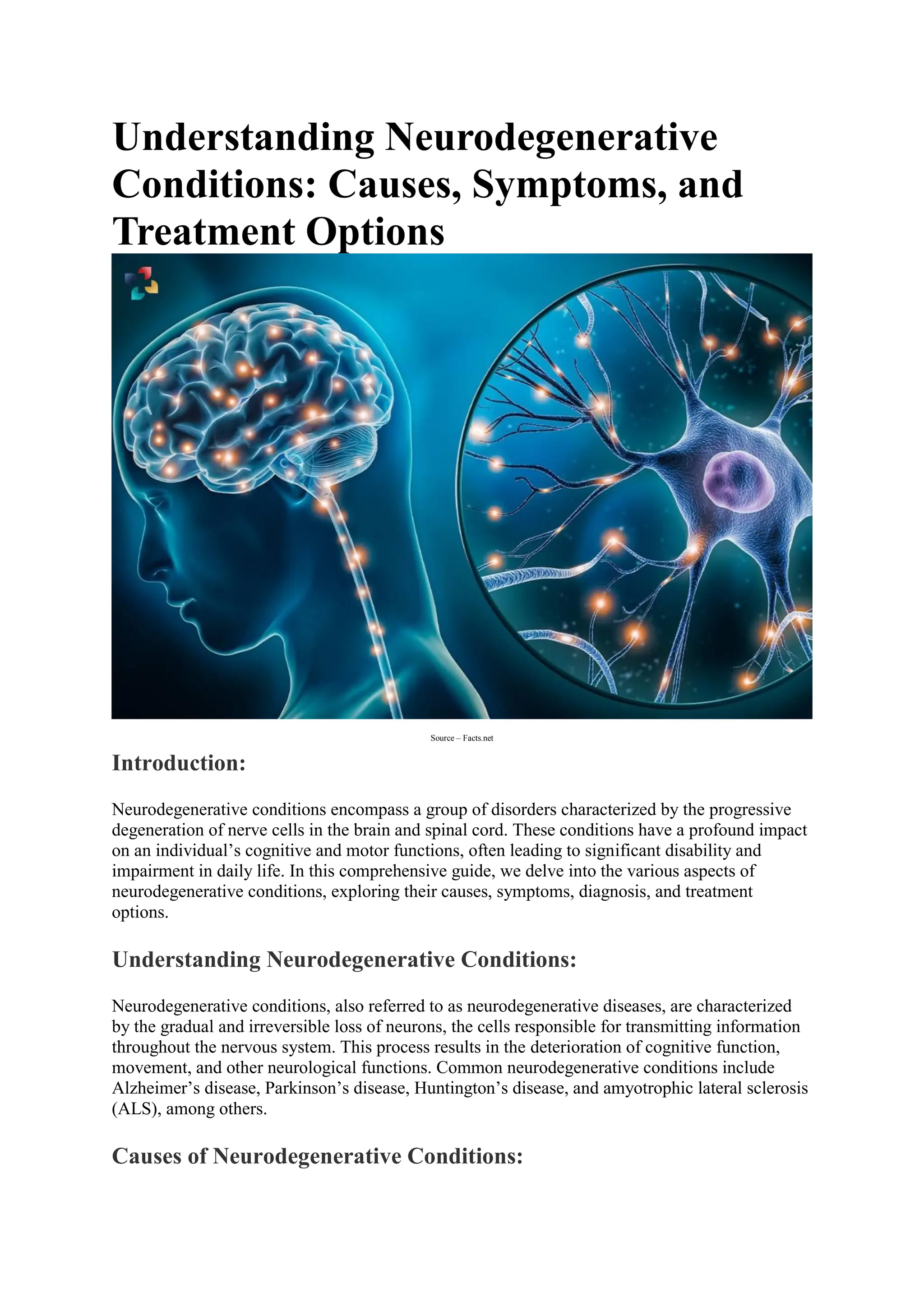 Understanding Neurodegenerative Conditions: Causes, Symptoms, and ...
