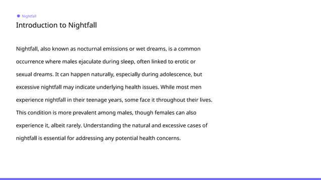 Understanding Nightfall and Ayurveda.pptx | Sexual Conditions | Sexual ...