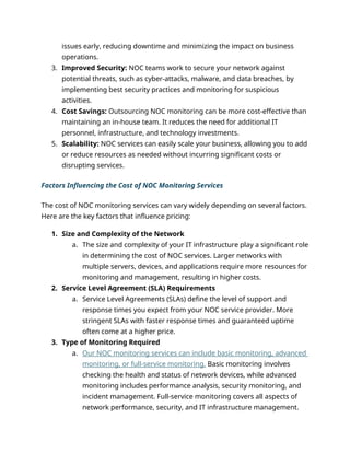 Understanding NOC Monitoring Services with Costs and Benefits in AI-NOC ...