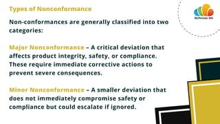 Understanding Nonconformance in QMS: Causes, Impact, and Prevention | PDF