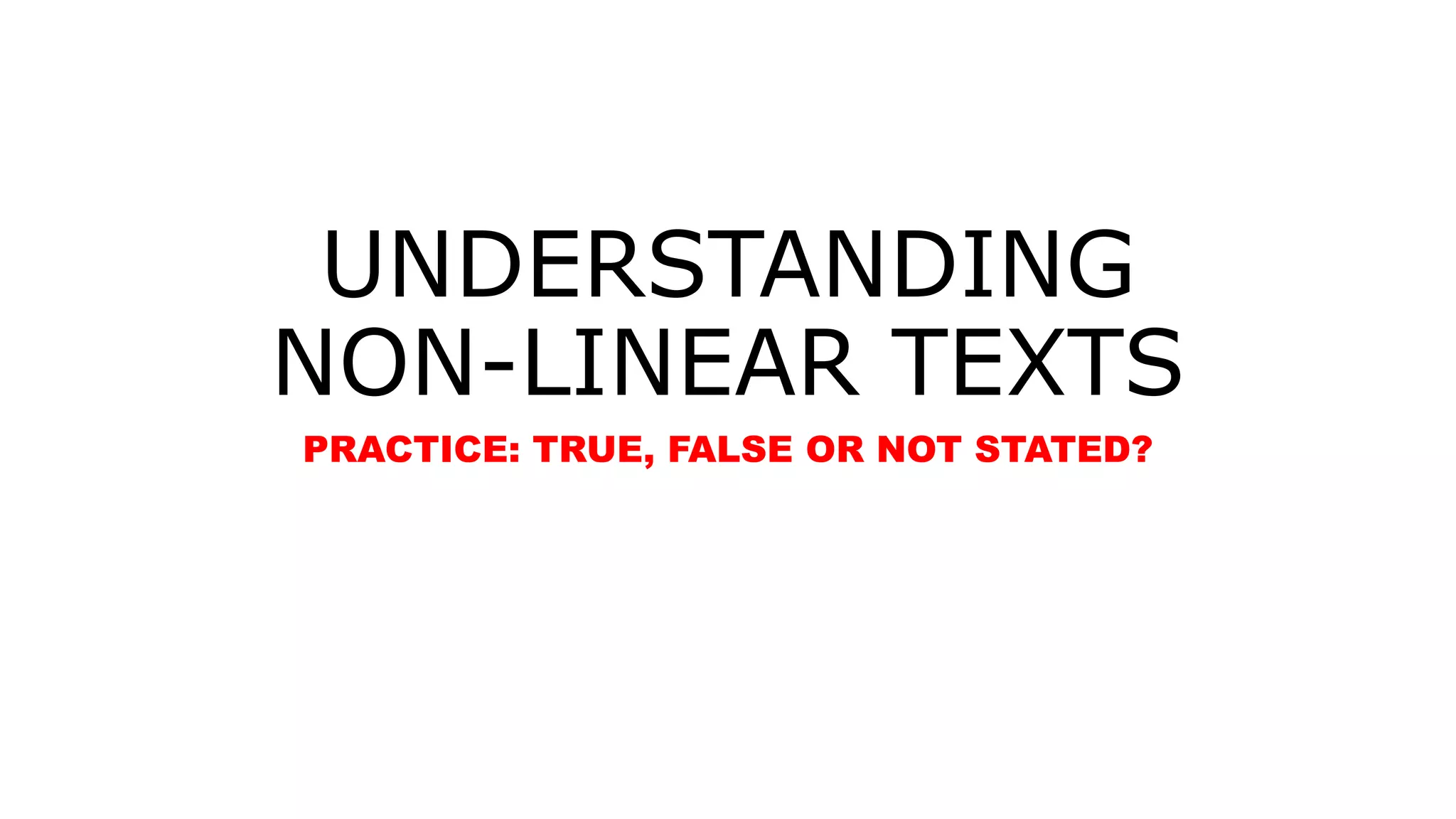 Understanding non linear texts (infographics) | PPTX