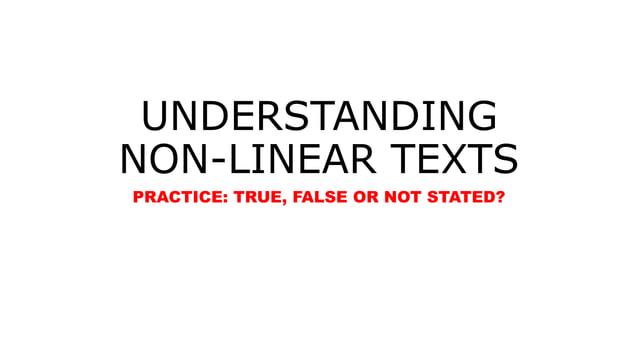 Understanding non linear texts (infographics) | PPT