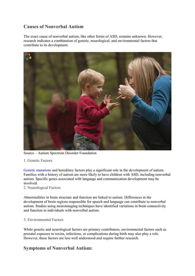 Nonverbal Autism: Causes, Symptoms, and Support Strategies | The ...