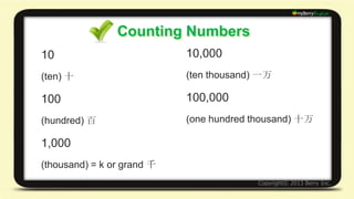 Understanding numbers - 数字を理解する | PPTX