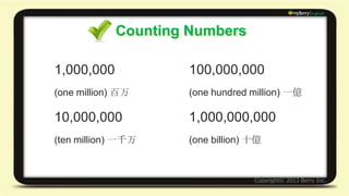 Understanding numbers - 数字を理解する | PPTX