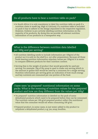 Understanding nutrition tables | PDF