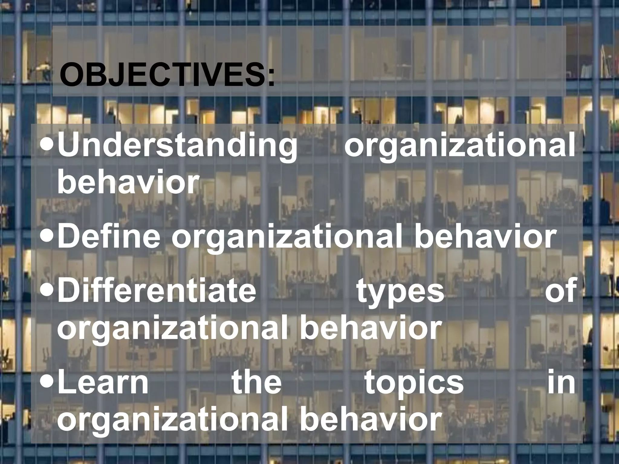 Understanding Organizational Behavior | PPTX