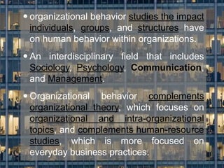 Understanding Organizational Behavior | PPT