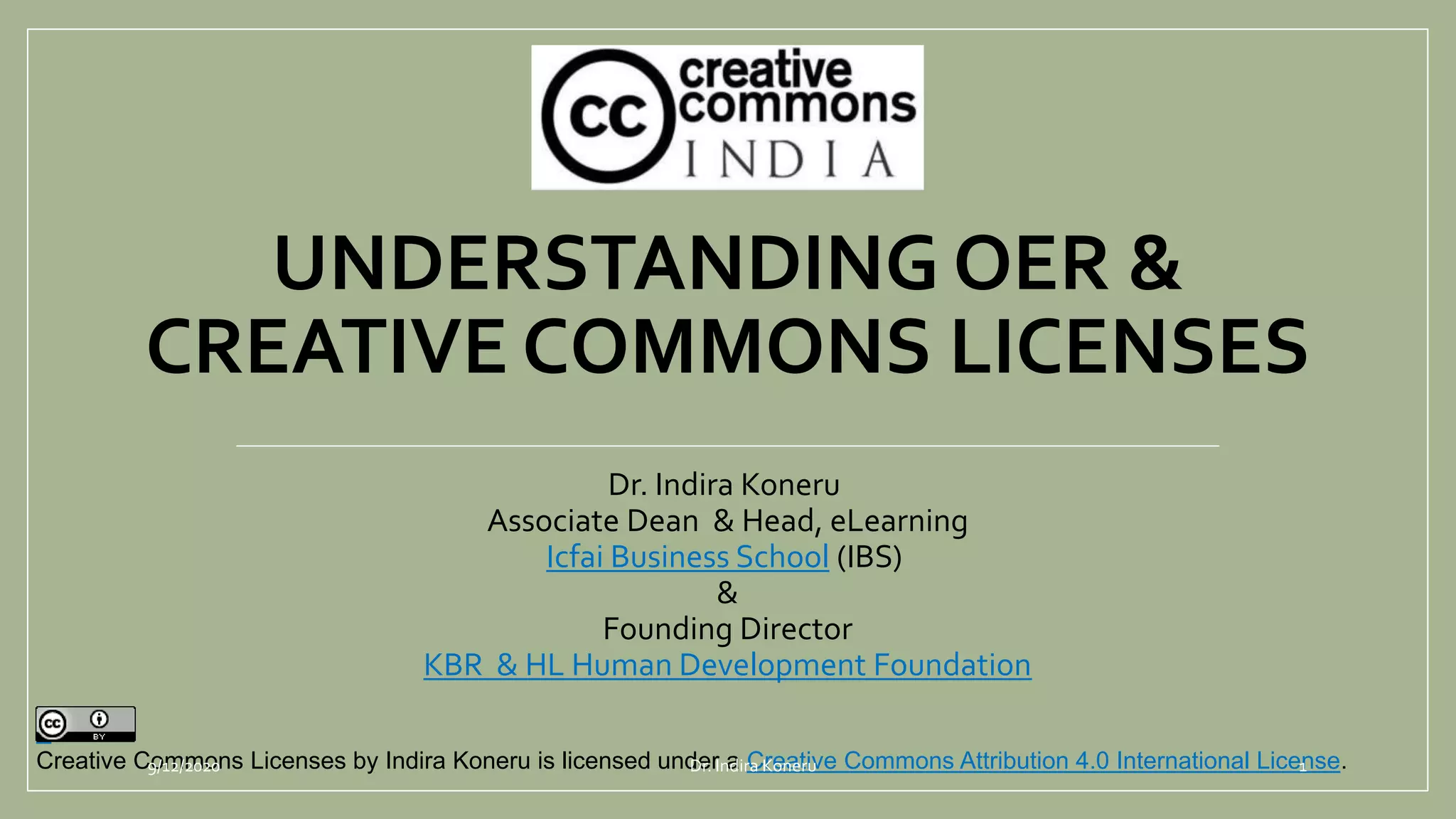 Understanding Open Educational Resources and Creative Commons Licenses | PPTX | Desktop ...
