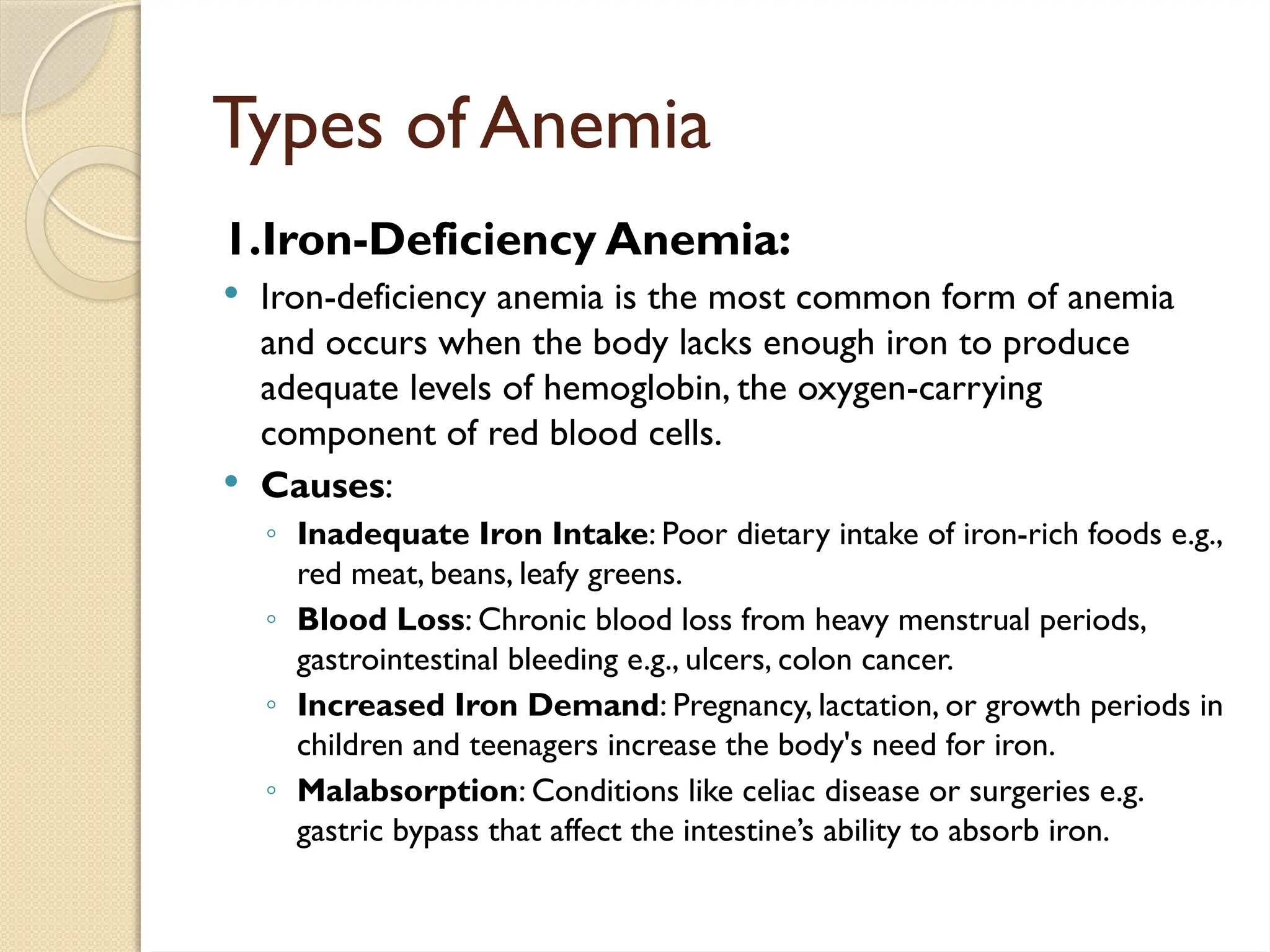 Understanding of Anemia. Types,causes and symptoms. | PPT