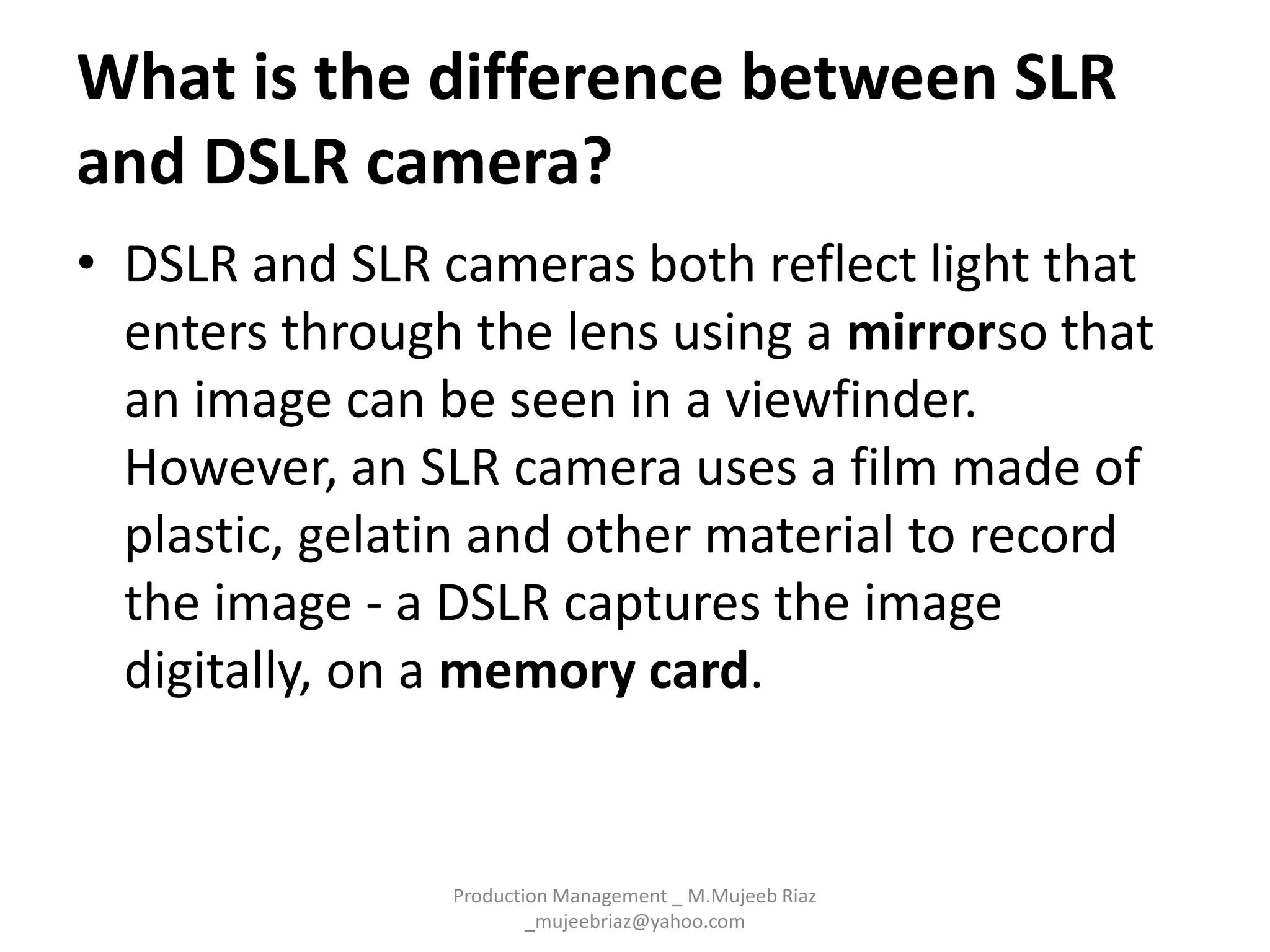 Understanding of Camera and Photography Basics | PDF