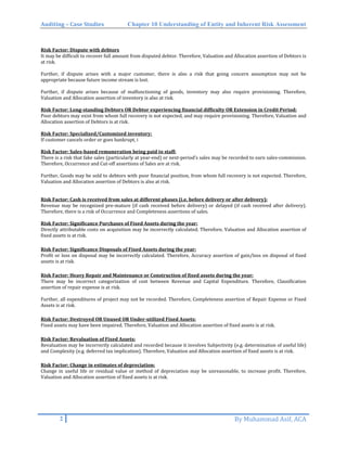 Understanding of entity and inherent risk assessment (including case ...