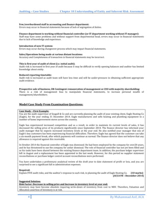Understanding of entity and inherent risk assessment (including case ...