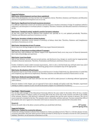 Understanding of entity and inherent risk assessment (including case ...