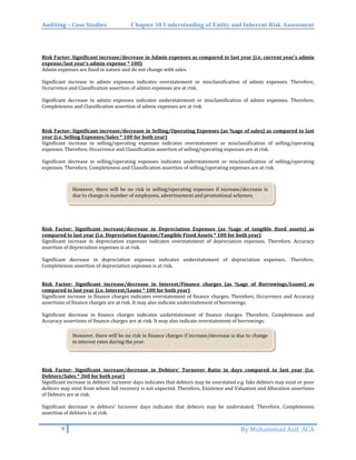Understanding of entity and inherent risk assessment (including case ...