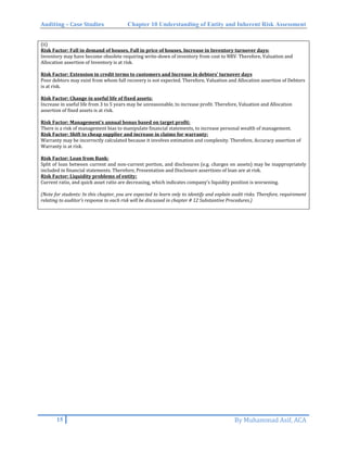Understanding of entity and inherent risk assessment (including case ...
