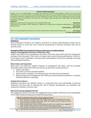 Understanding of entity and inherent risk assessment (including case ...