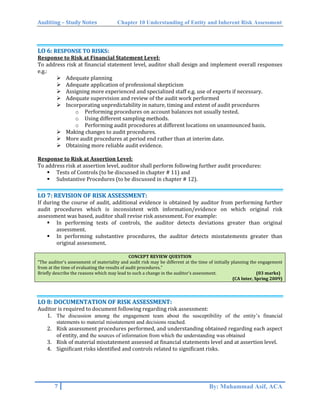 Understanding of entity and inherent risk assessment (including case ...