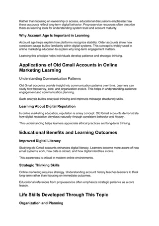 Understanding Old Gmail Accounts in Online Marketing And Business.docx