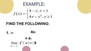 UNDERSTANDING ONE SIDED LIMIT.power_point | PPT