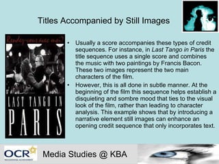 Understanding opening titles master copy | PPT
