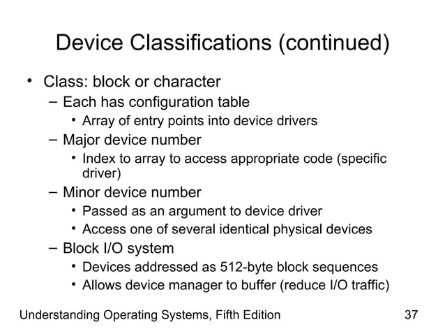 Understanding operating systems 5th ed ch13 | PPT