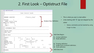 Understanding optistruct & LS-Dyna files using text editor | PPTX