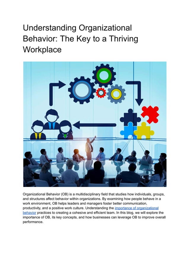 Understanding Organizational Behavior: Key to a Thriving Workplace | PDF