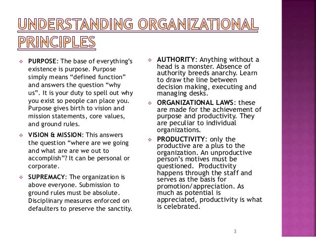 Understanding Organizational Principles Understanding Organizational Principles