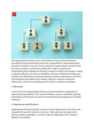 Understanding Organizational Structure: Key Elements and Best Practices | PDF