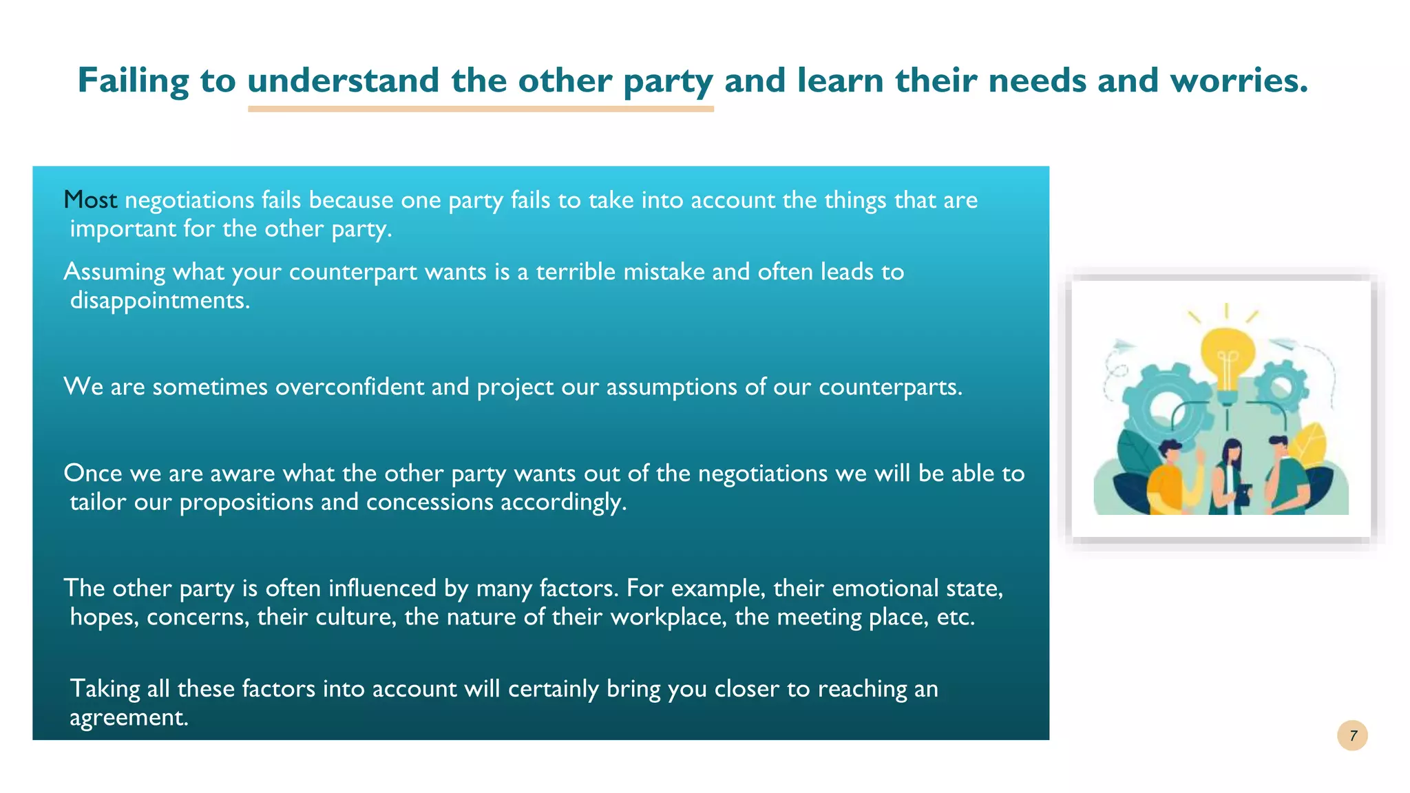 UNDERSTANDING THE OTHER PARTY BEFORE NEGOTIATING | PPTX