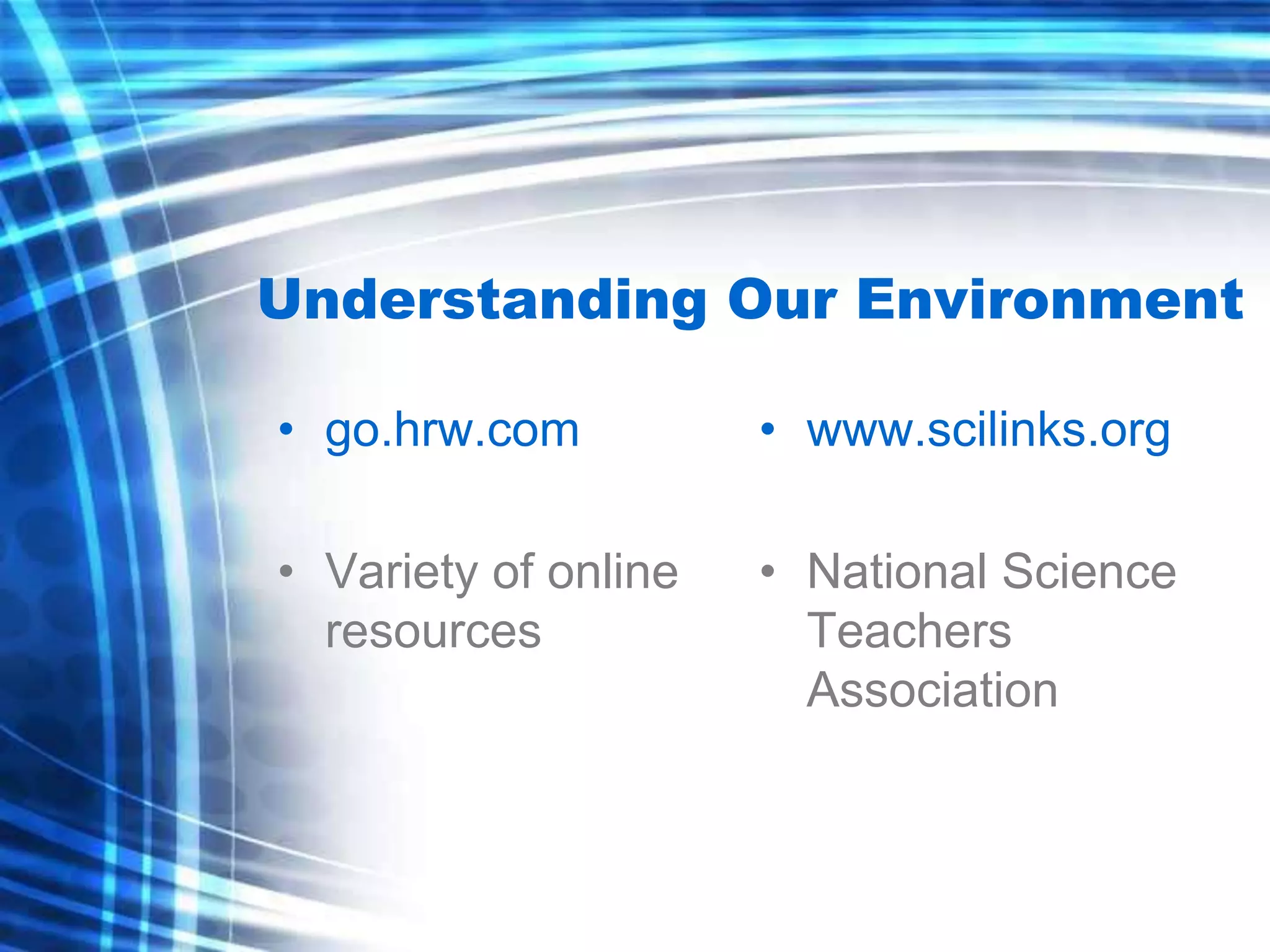 Understanding Our Environment Ch 1 | PPTX