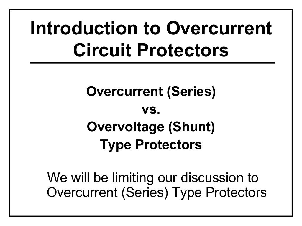 Understanding overcurrent protection