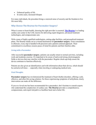 Understanding Pacemaker Surgery A Lifesaving Cardiac Solution | PDF