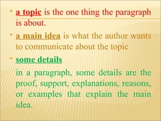 Understanding Paragraphs Part 1 | PPT