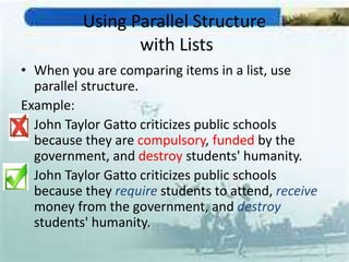 Understanding parallel structures | PPTX