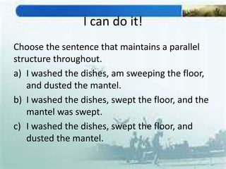 Understanding parallel structures | PPTX