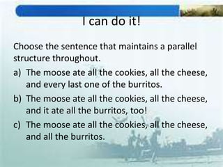 Understanding parallel structures | PPTX