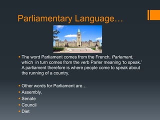 Understanding parliament | PPTX | Politics