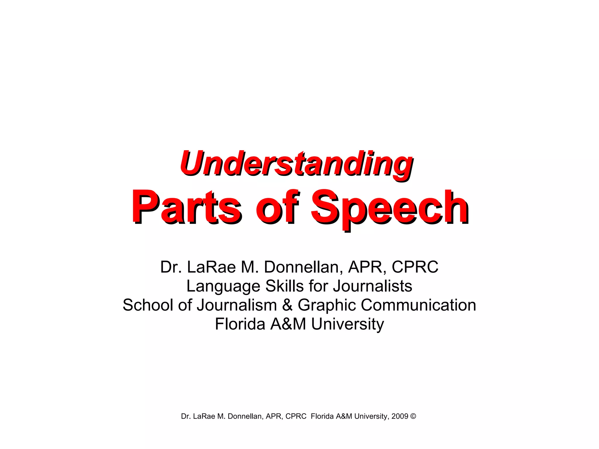 Understanding Parts of Speech | PPT