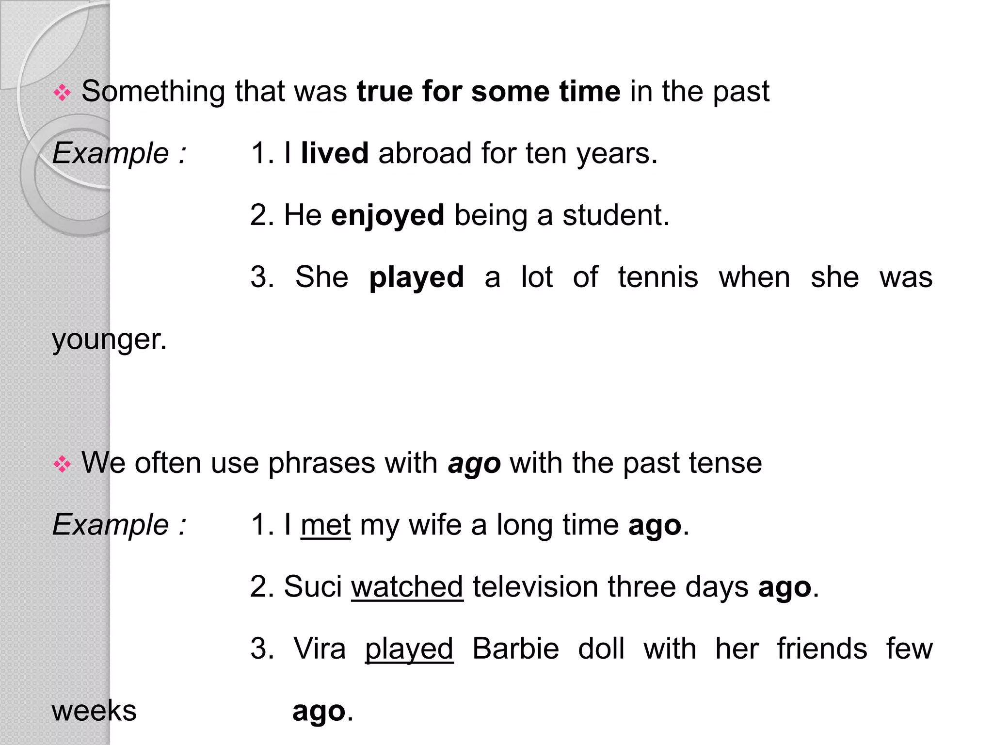 Understanding past tense | PPTX