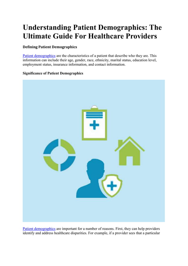 Understanding Patient Demographics The Ultimate Guide For Healthcare ...