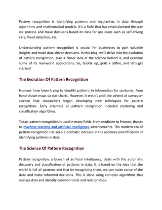 Understanding The Pattern Of Recognition | PDF