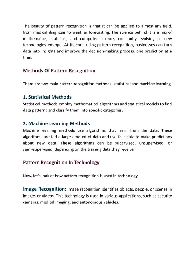 Understanding The Pattern Of Recognition | PDF
