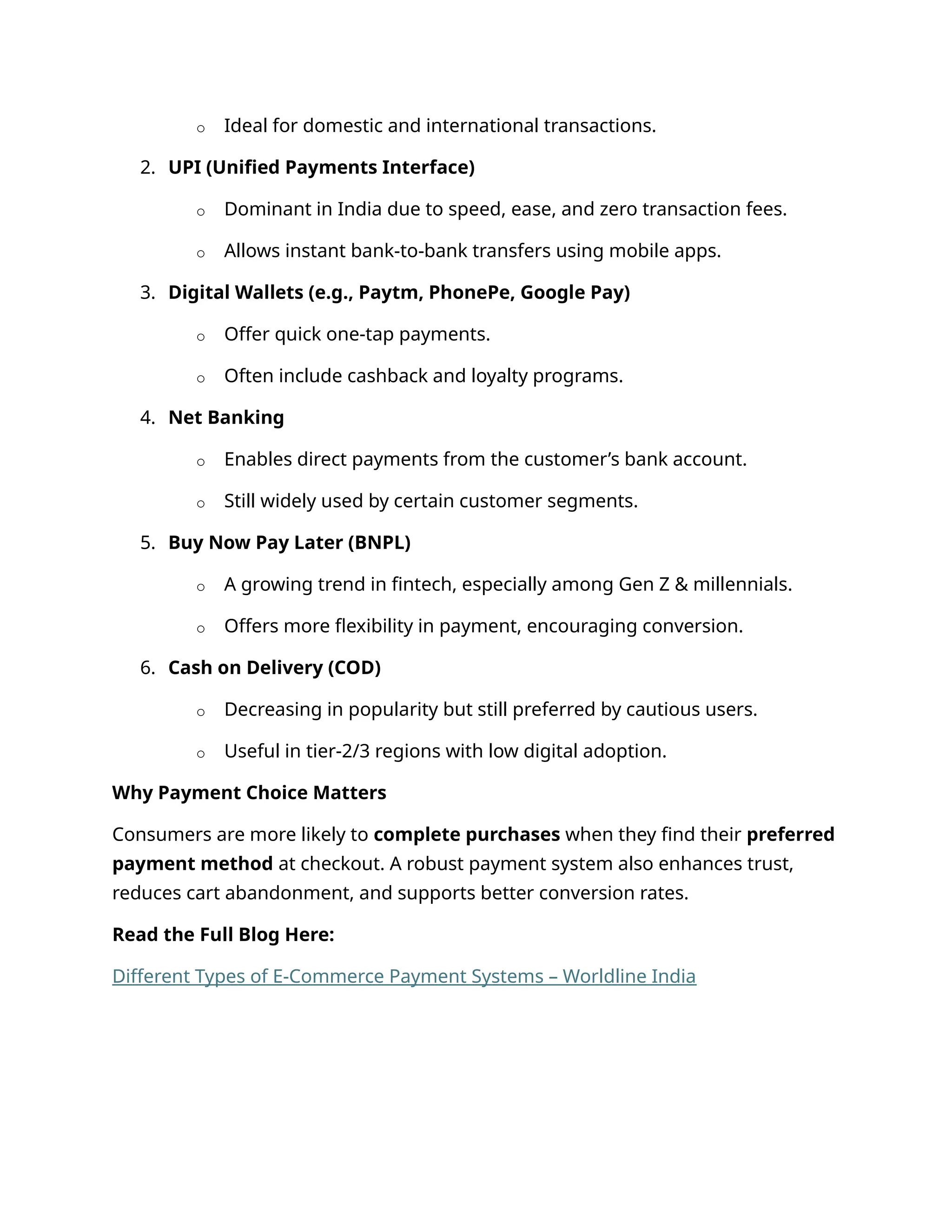 Understanding Types of E-commerce payment systems | DOCX