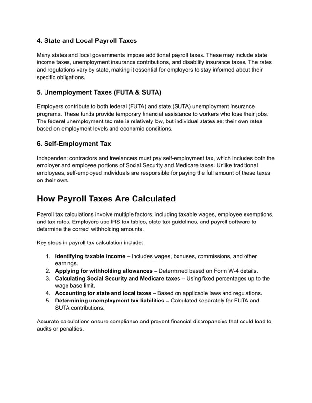 Understanding Payroll Taxes: A Complete Guide for Employers | PDF