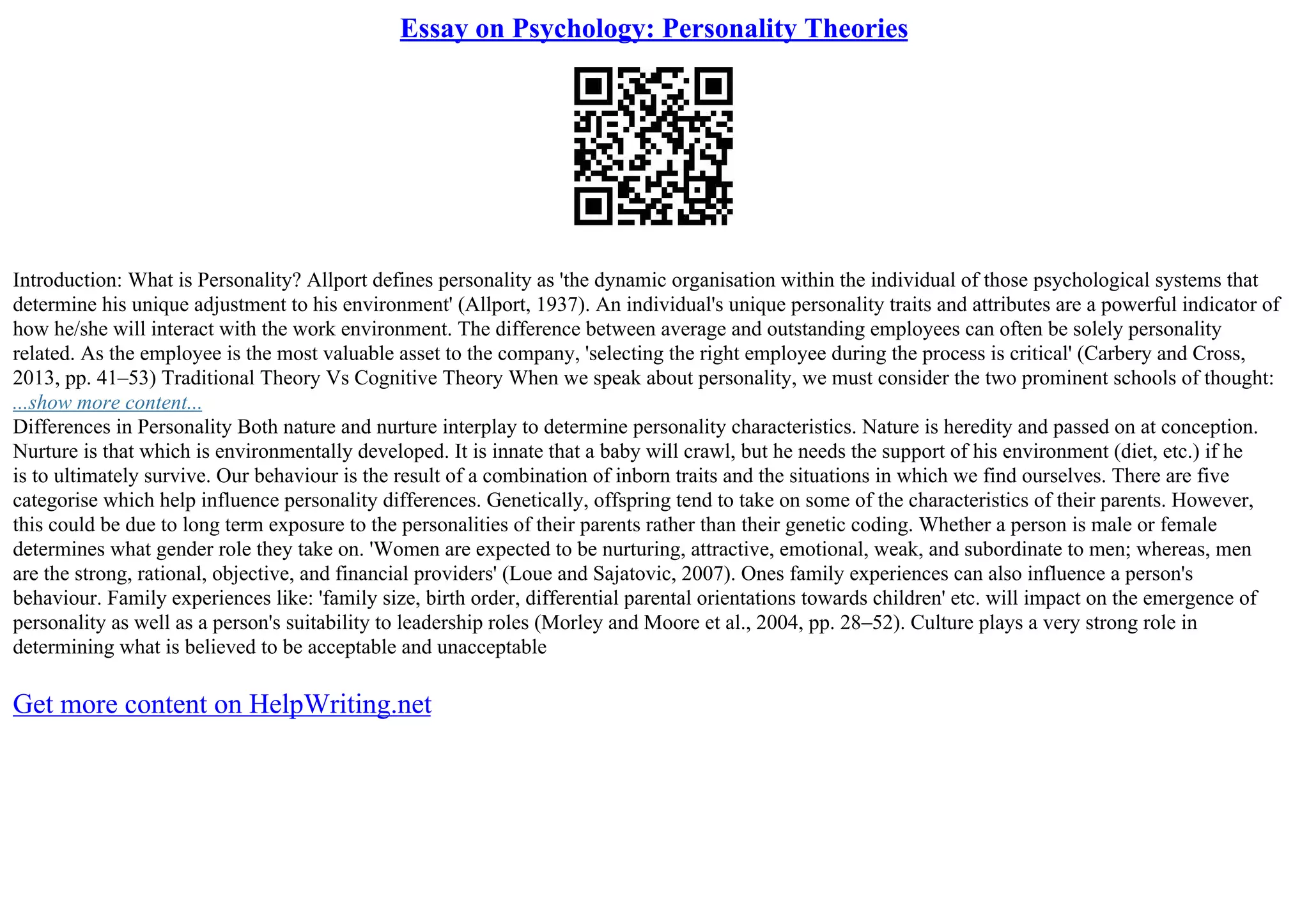 Understanding Personality | PDF